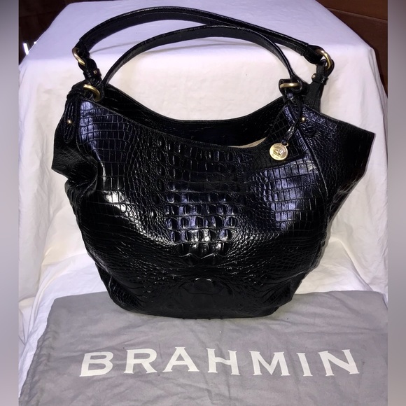 Brahmin | Bags | Rare Extra Large Black Crocodile Brahmin Carryall ...